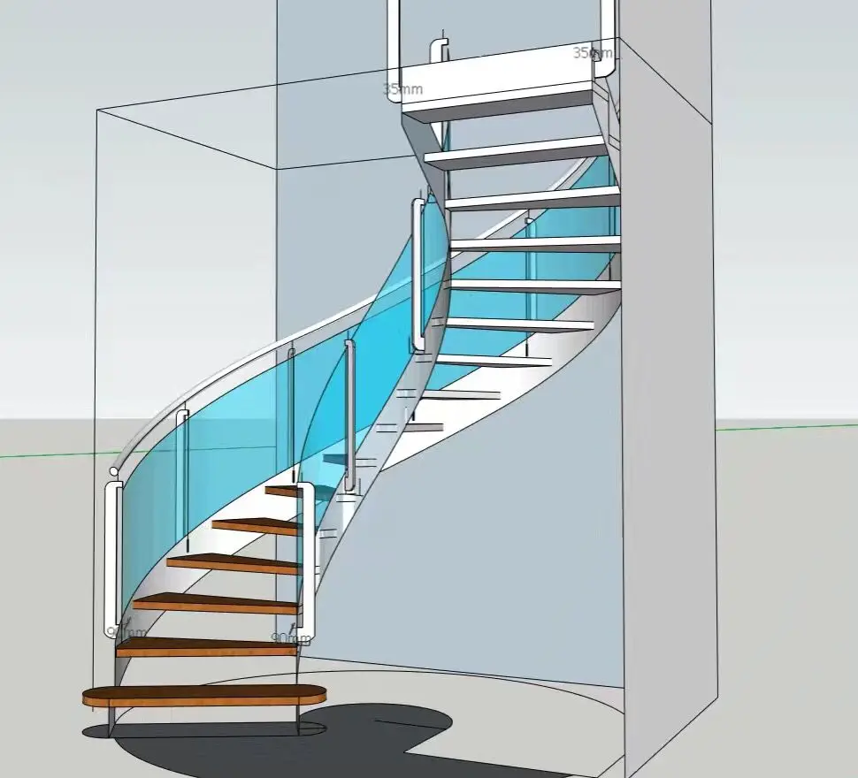 CBMmart Australian Standard Staircase Modern Interior Staircase Double ...