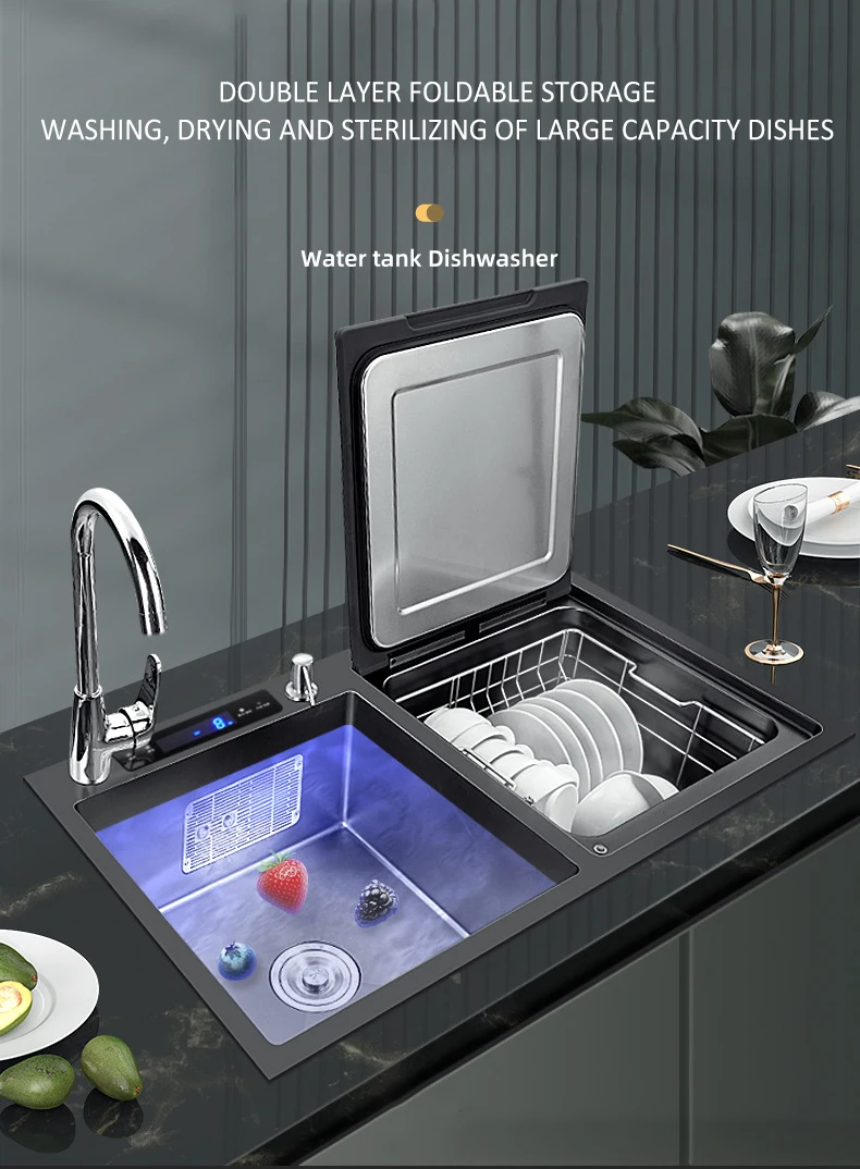 Lavaplatos Modernos Dishwasher Black Sink Stainless Steel
