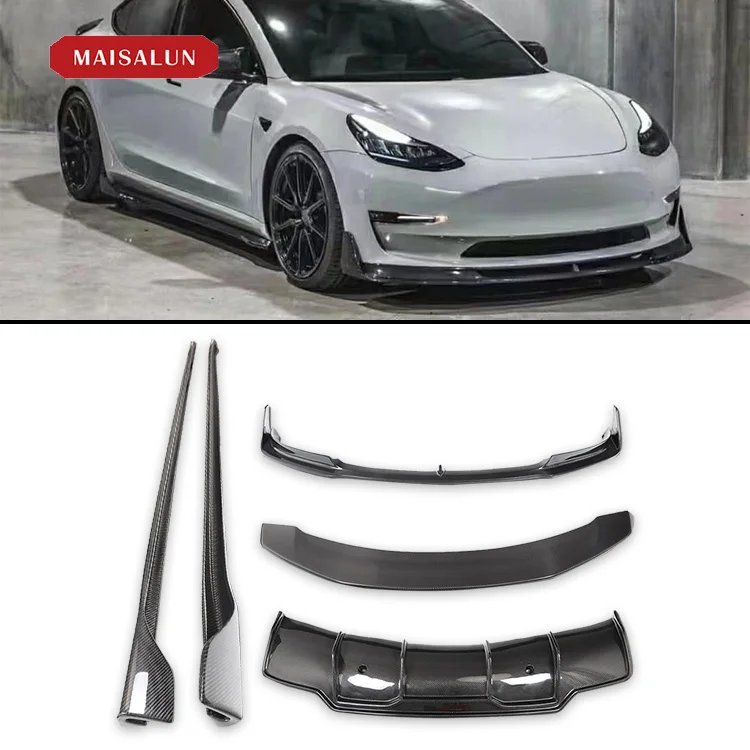 Modern Fashion Carbon Front Bumper Lip Side Skirts Rear Spoiler ...