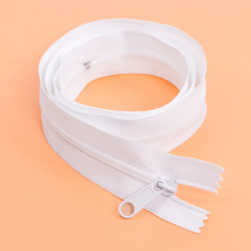 Smooth Zippers Personalizado Custom 10# White Nylon Luggage Zips Lock ...