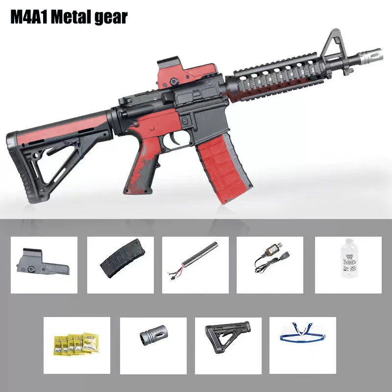 Nylon M4a1 Assault Rifle Metal Gear Electric Splatter Gel Ball Blaster ...