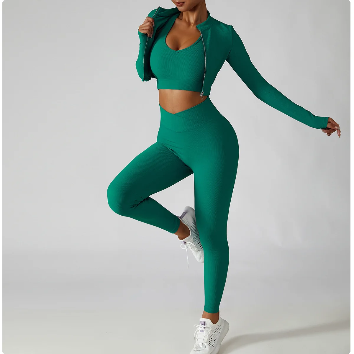5 Piece Set of Seamless Workout Wear - Gym & Yoga Essentials