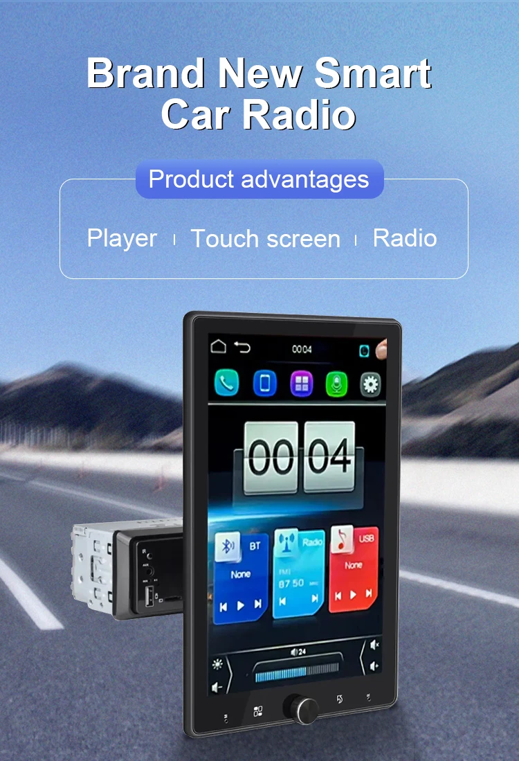 HENMALL 10.4'' Vertical Screen Car Stereo Rotatable 90 Degree Universal ...