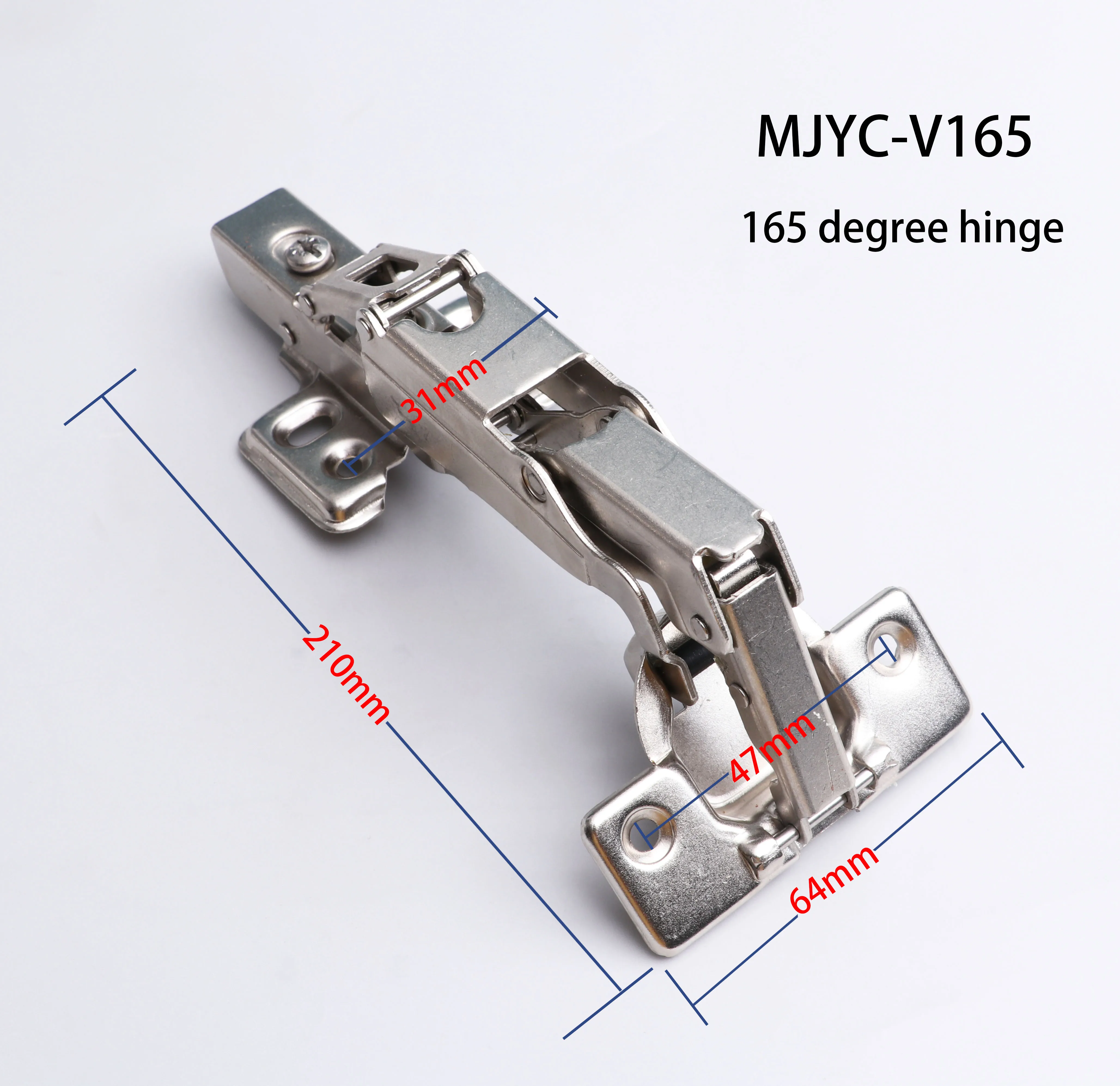 165-degree Cabinet Hinge Nickel-plated Finish Three-dimensional ...