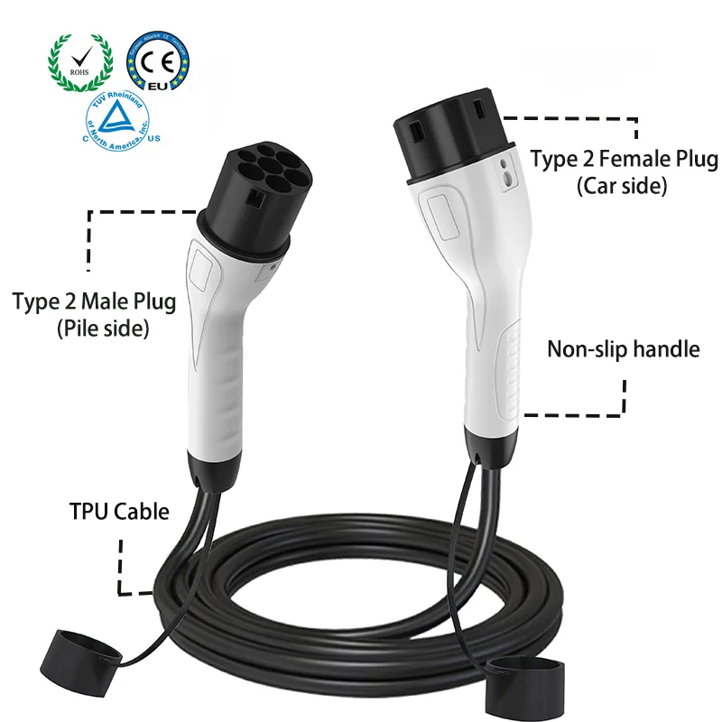 Ev Charging Cable 3 Phase 32a 22kw Type 2 Electric Car Charger Cable ...