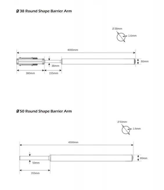 WS Road Barrier Gate Boom Arm - Durable & Versatile Solutions