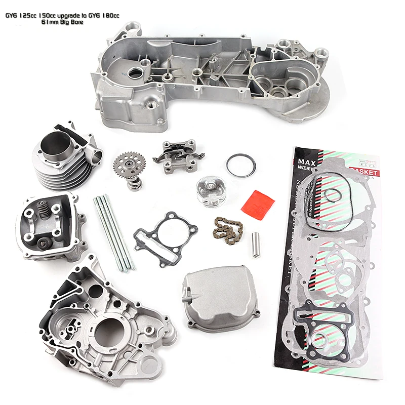 GY6 125cc 150cc upgrade to GY6 180cc 61mm Big Bore Engine Kit for 150cc ...