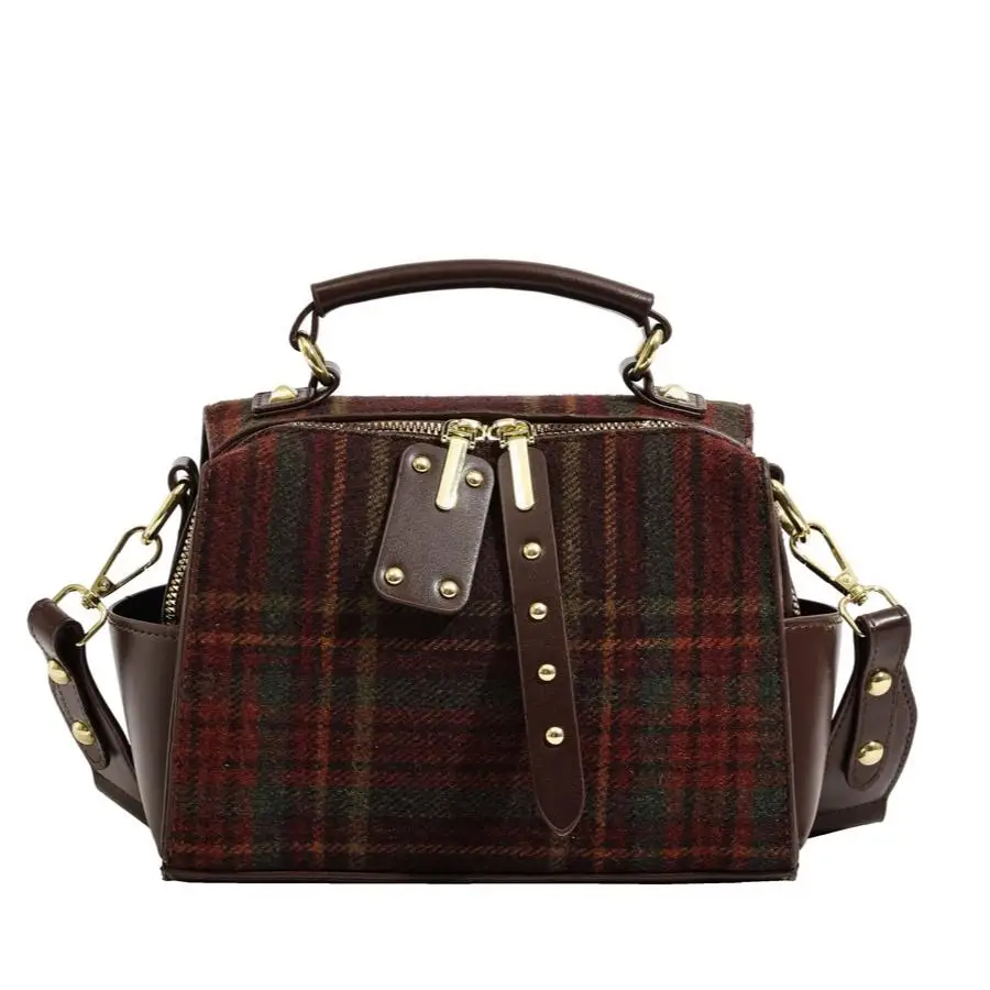 Designer Plaid Handbags Women Crossbody Bag Pu Leather Shoulder Bags ...