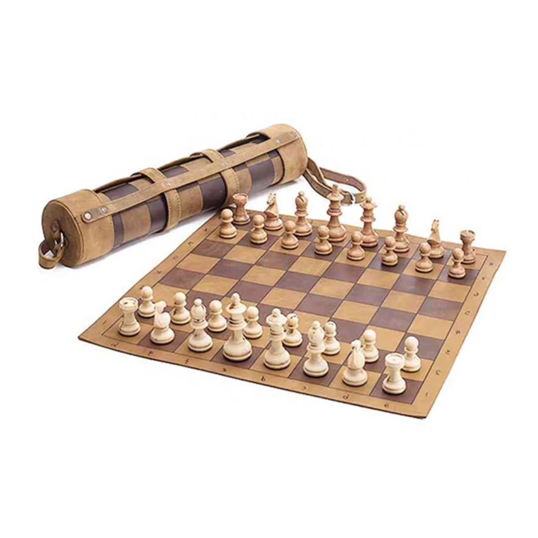 Customized Easy To Carry Travel 17inch Chess Roll Chess Game Set With ...