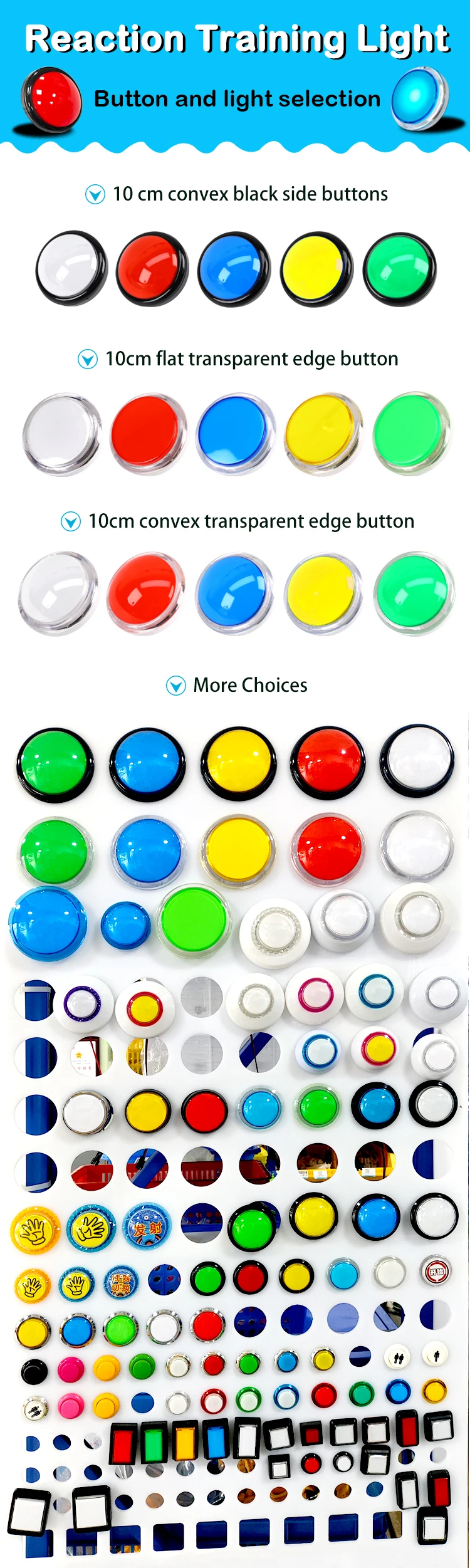 Custom Batak Style High-Speed Reaction Training Push Led Button