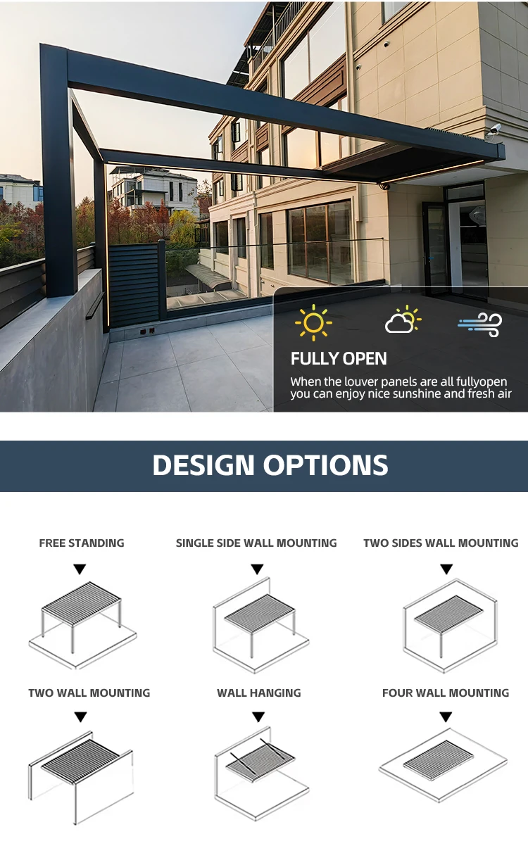 Custom Made Aluminum Pergola Outdoor Canopy Terrace Roof Panel with ...