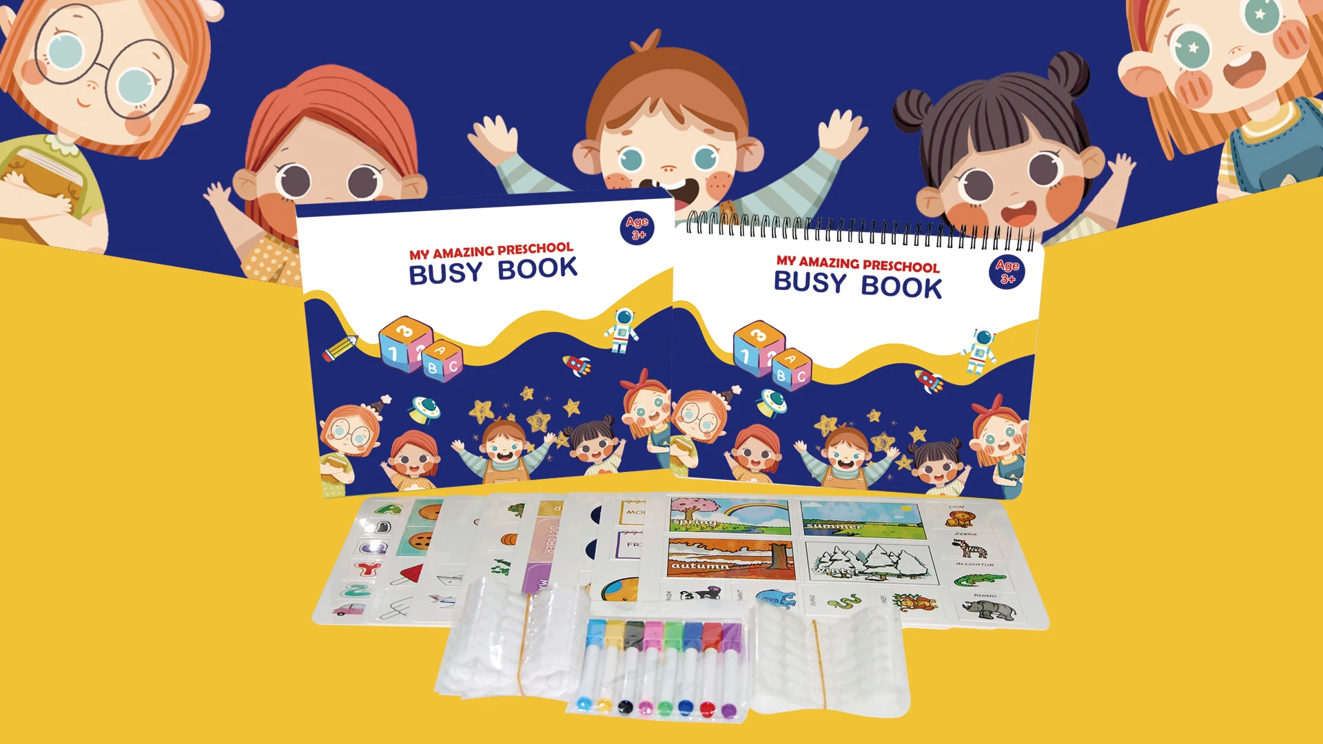 Glossy Lamination Kids My Busy Book Education Montessori Quiet Book ...