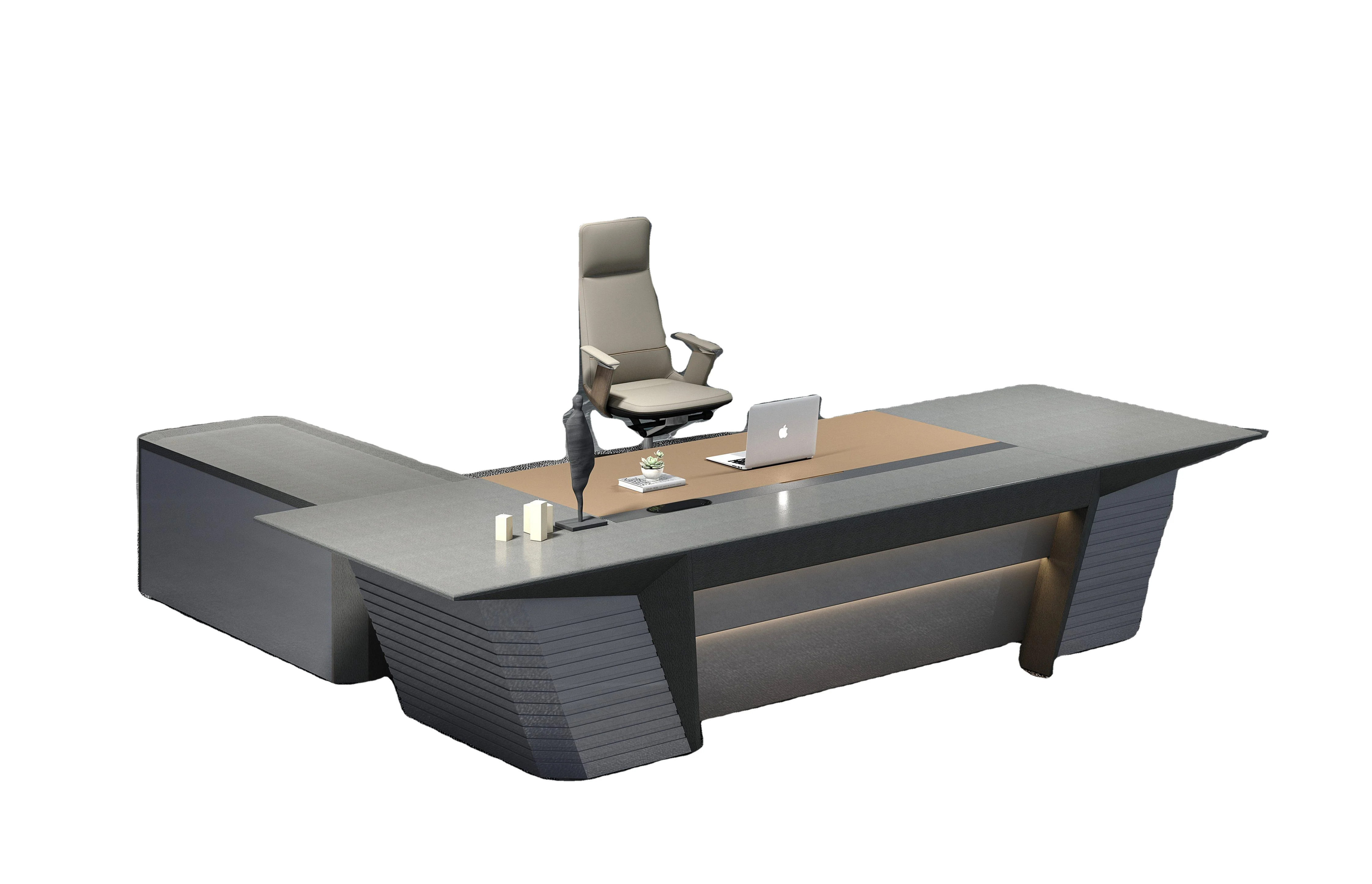 Luxury Executive Lacquered White Wood Spacious Table Top Modular Desk ...