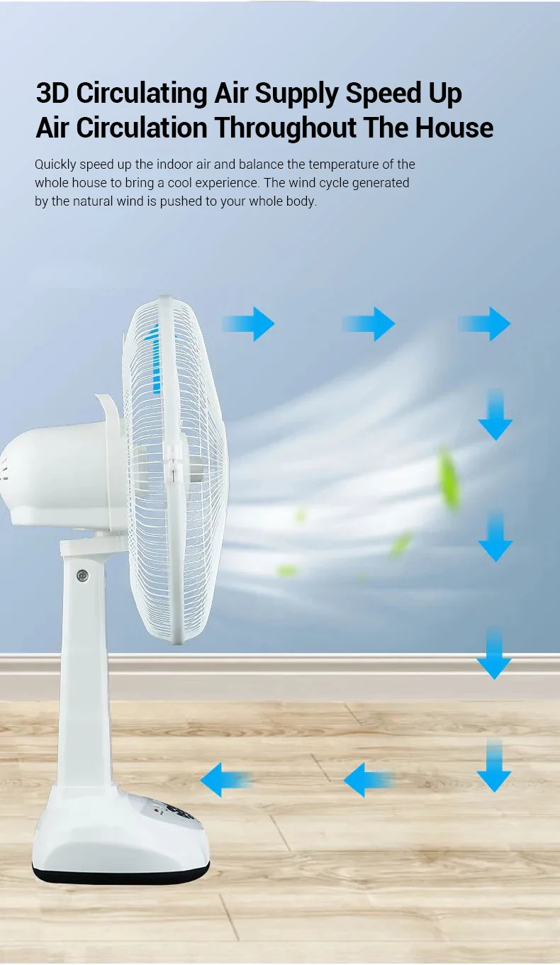 Home Office 12 14 16 Inch Charging Rechargeable Fan Electric Solar ...