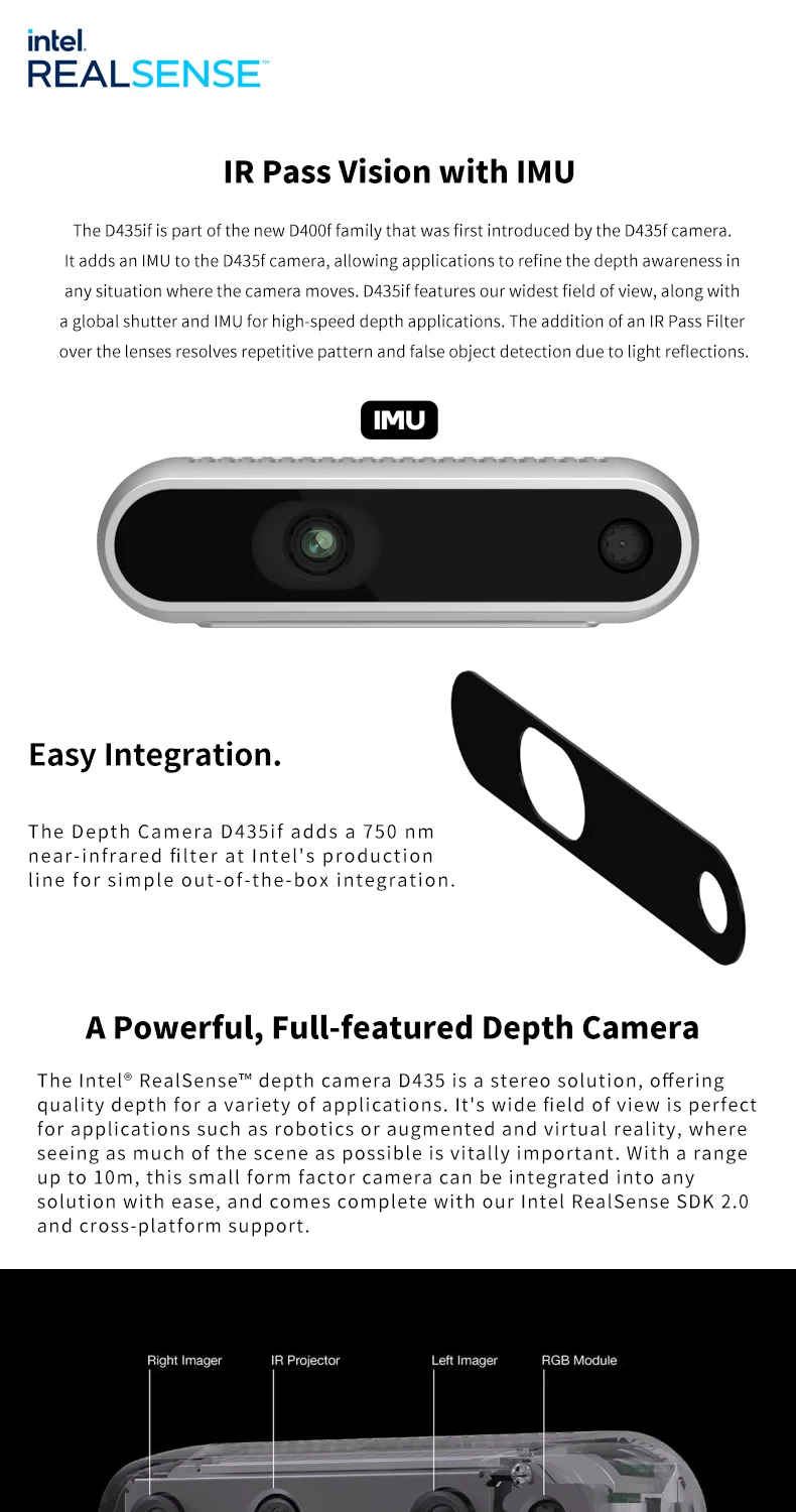 D435if 3D modeling VR intelligent tracking face recognition Depth Camera Intel realSense depth ...