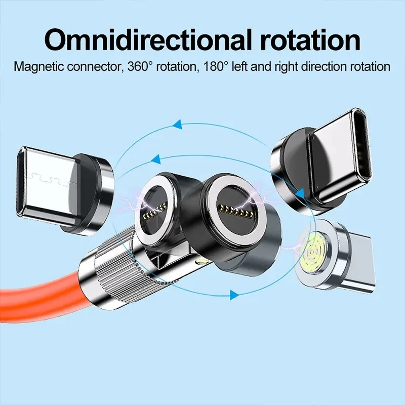 New Design 3 in 1 Charging Cable Usb Type-c Phone Charger 540 Rotation ...