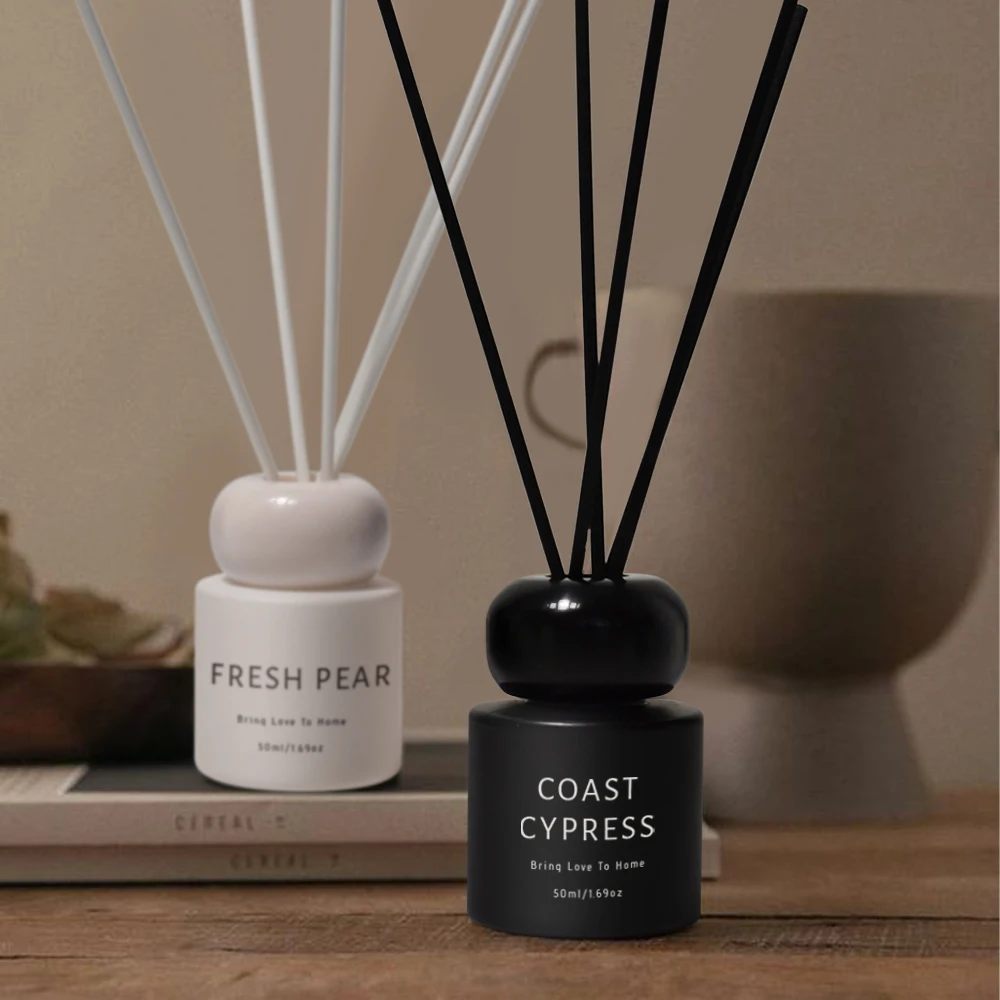 Home Fragrance 50ml Empty Black Glass Bottle Perfume Frosted Reed ...