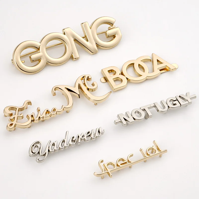 Purse Hardware Nickel-Free Plated Nameplate Metal Logo