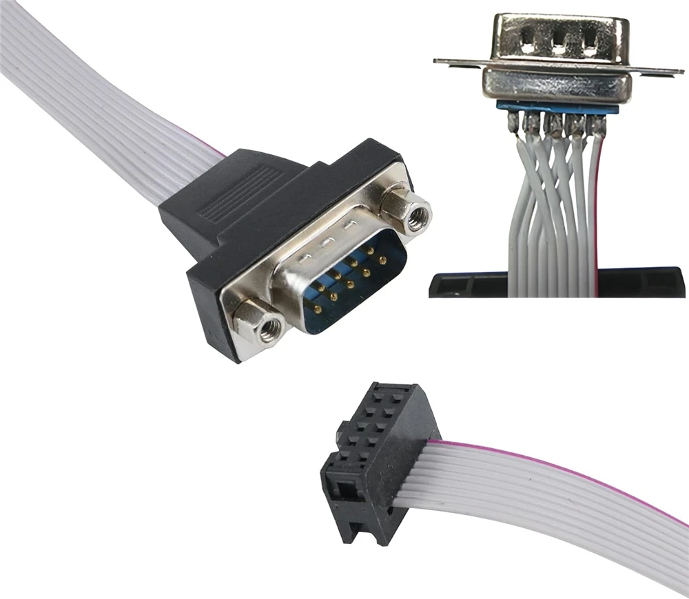 Computer Serial Db9 Male Rs232 Com Port To Idc 10 Pin Cable Db9 To 10pin Motherboard Header ...