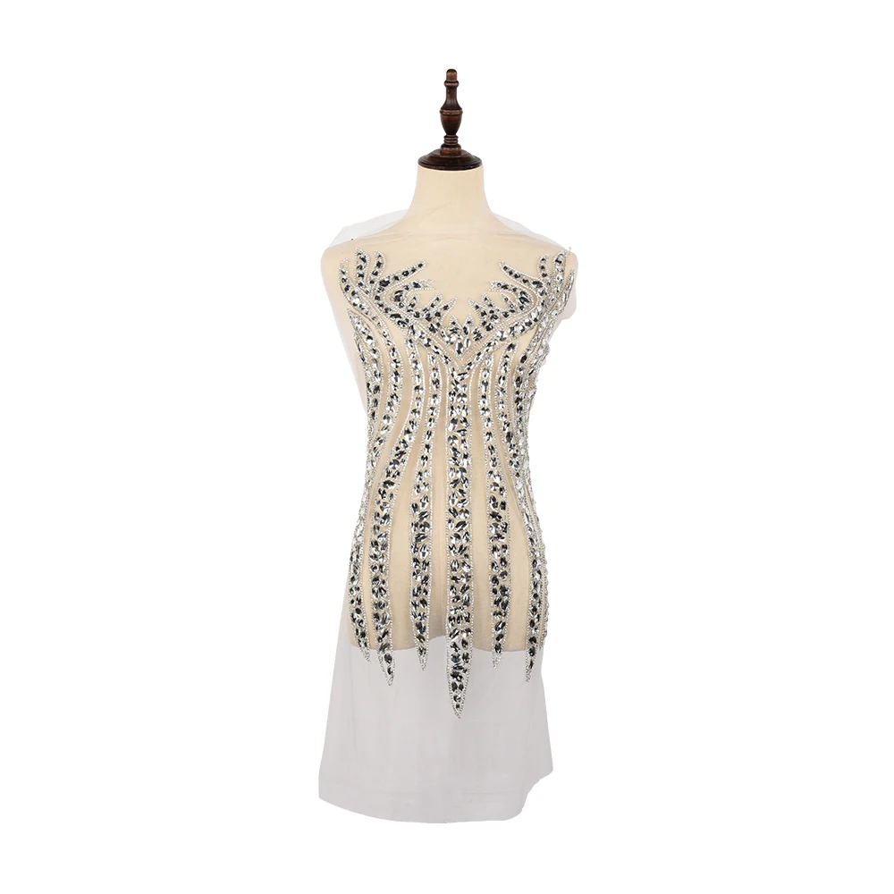 Handmade Beautiful Full Body Rhinestone Bodice Applique Pink Crystal ...