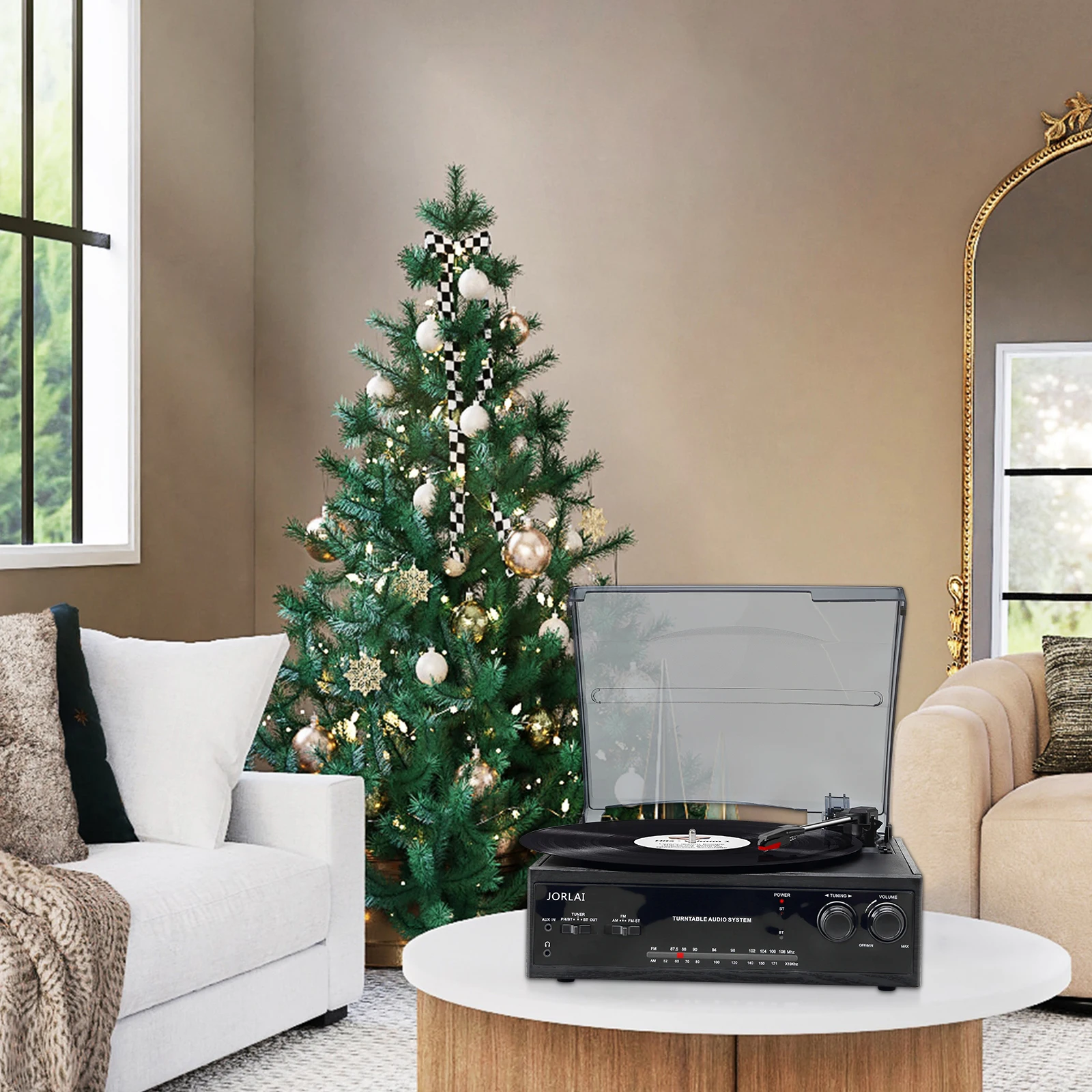 Wanling Wooden Bluetooth Record Player With Speakers Phonograph Retro ...