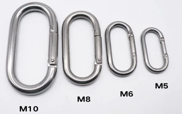 M5 - M10 Stainless Steel 304 / 316 Oval Spring Snap Carabiner Hook ...