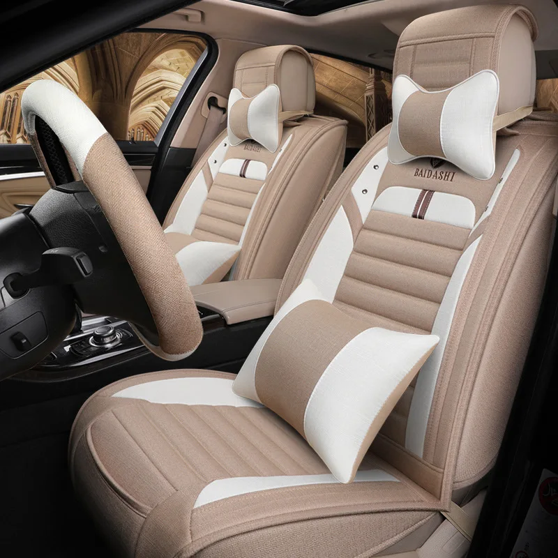 Universal Linen Fabric 3d Surrounded Auto Seat Leather Car Sit Cover ...