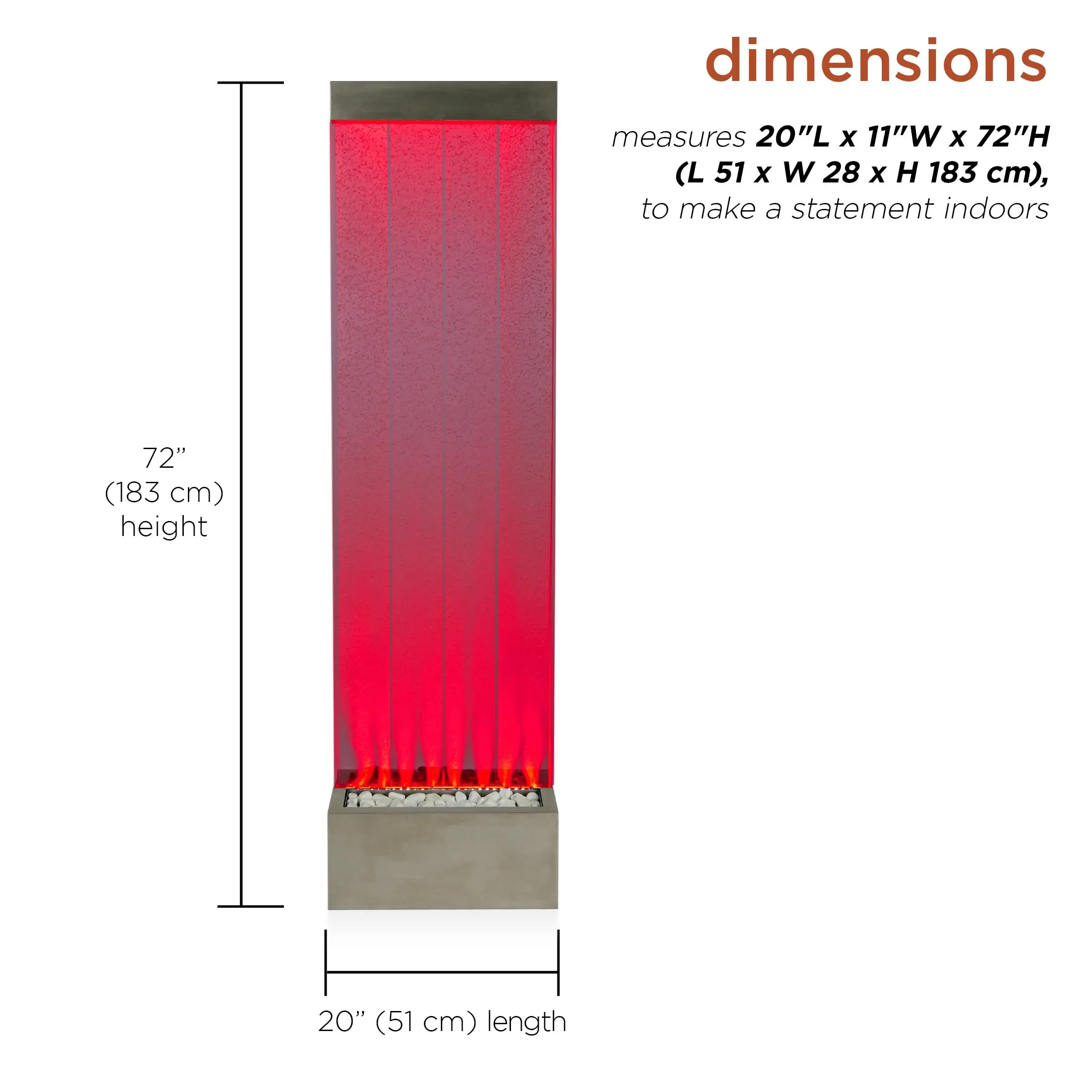 Waterfall Water Wall Bubble Feature Room Divider Partition Indoor Led ...