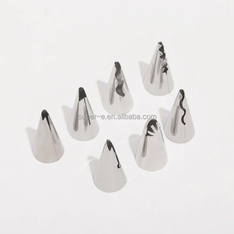 2023 Hot Ruffle Cake Nozzles Piping Nozzle 7pcs Flower Shape Baking ...