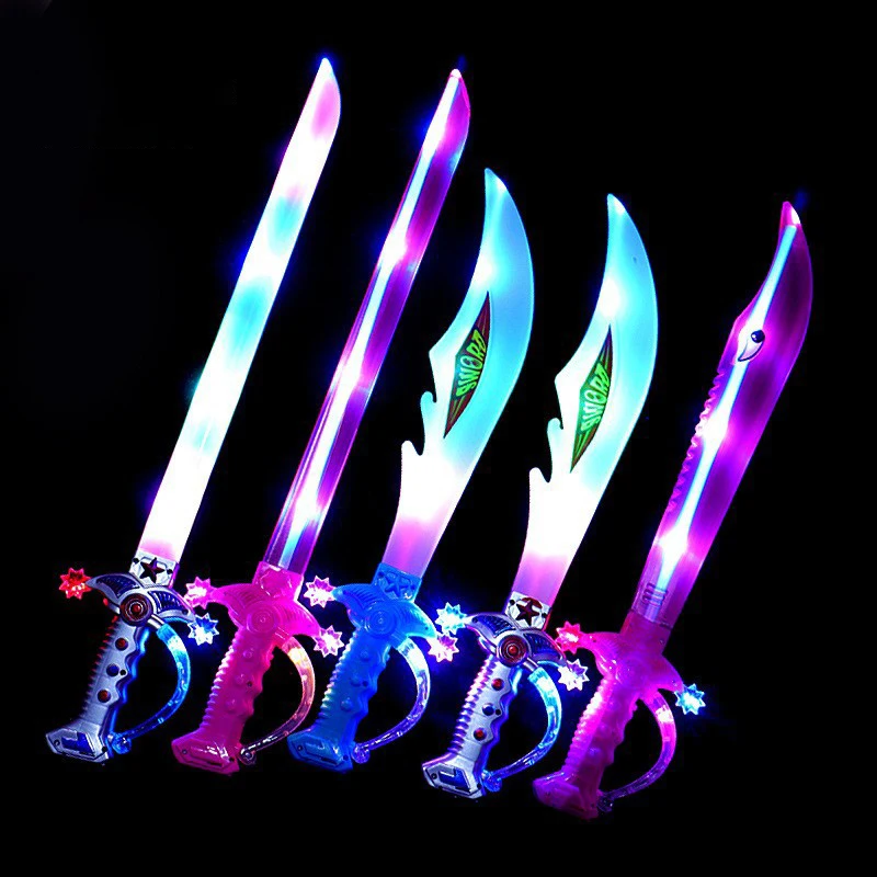 Luminous sword induction Flash spray painted sword Shark knife children ...
