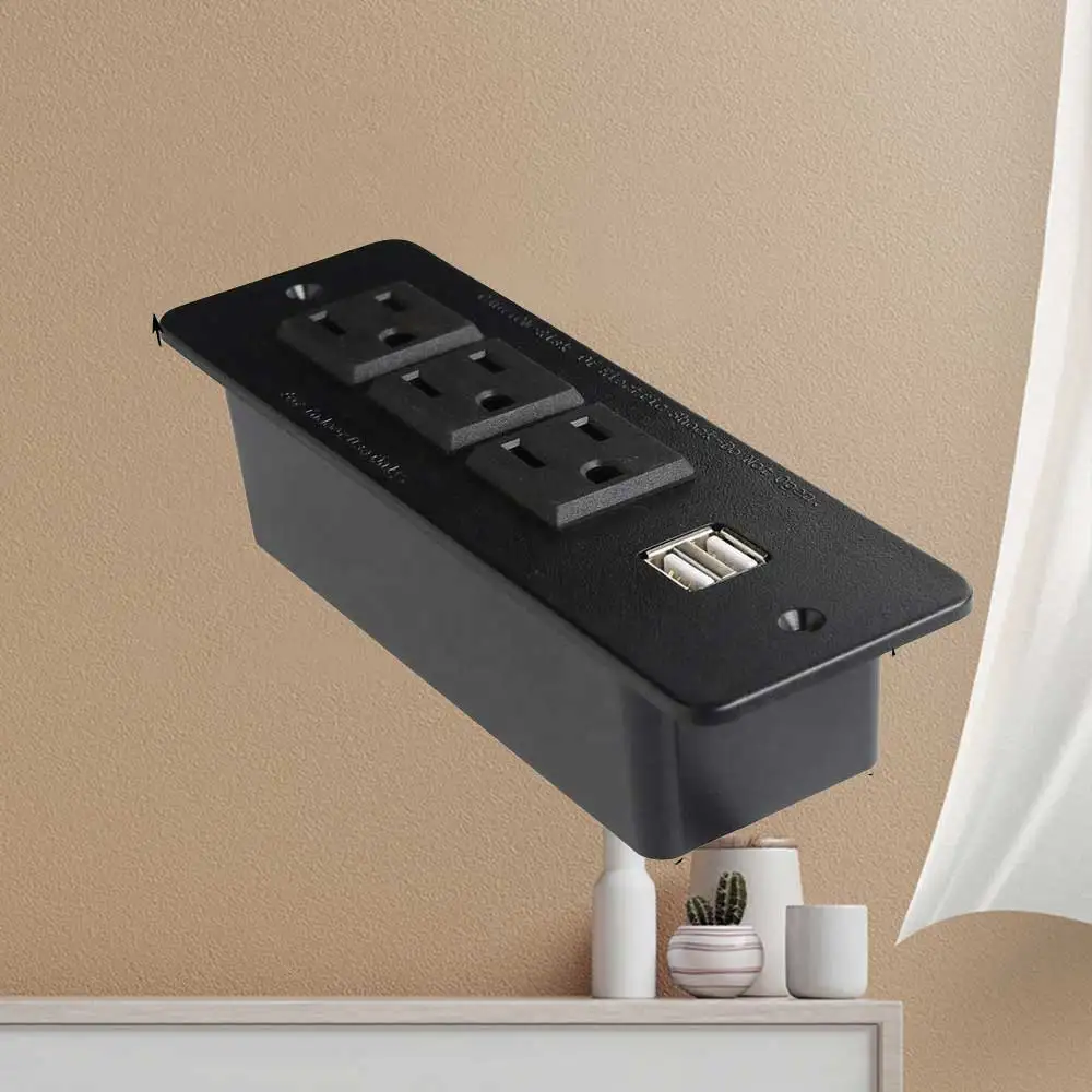 Oswell Power Grommet Recessed Desktop Power Socket With 3 Ac Us Power 2 ...