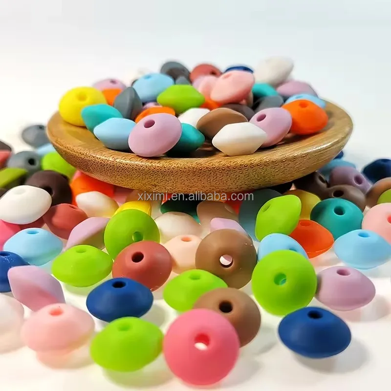 Baby BPA Free Teething Nursing Flat and Round Easy to String Spacer ...