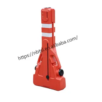 Red Plastic Barrier Retractable Barricade Foldable Expandable Water ...