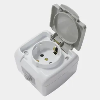 2p+e Ip54 Surface Type 1 Gang Schuko Socket European Electrical ...