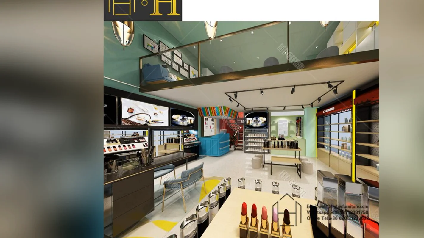 Luxury Wall Cabinet Cosmetic Showcase Display Cabinet Stores Showcase ...