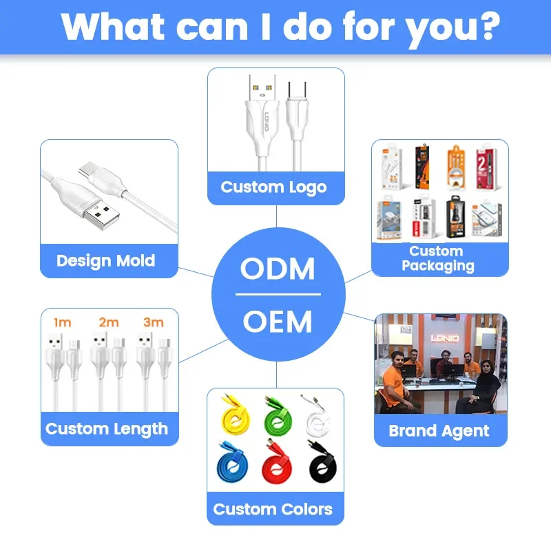 LDNIO LS371 USB 2.0 Extension Regular Mobile Phone Cables 2.4A 3A 5A ...