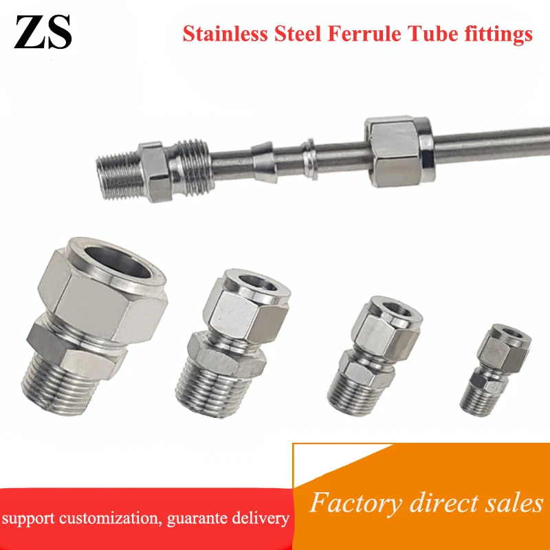 Cheap Price 304 Stainless Steel Double Ferrules Tube Fitting Male ...