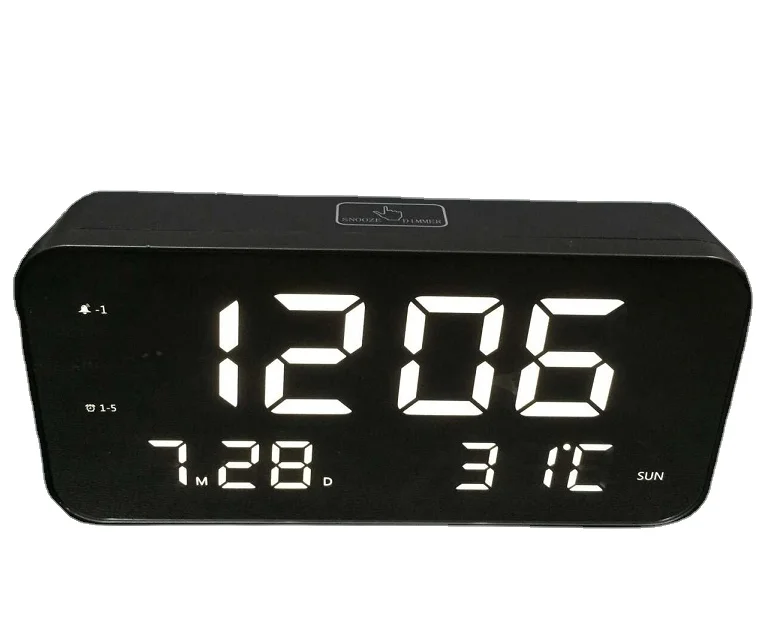 Voice Control Mirror Desk Clock Alarm Clock for Wall Mounted Children ...