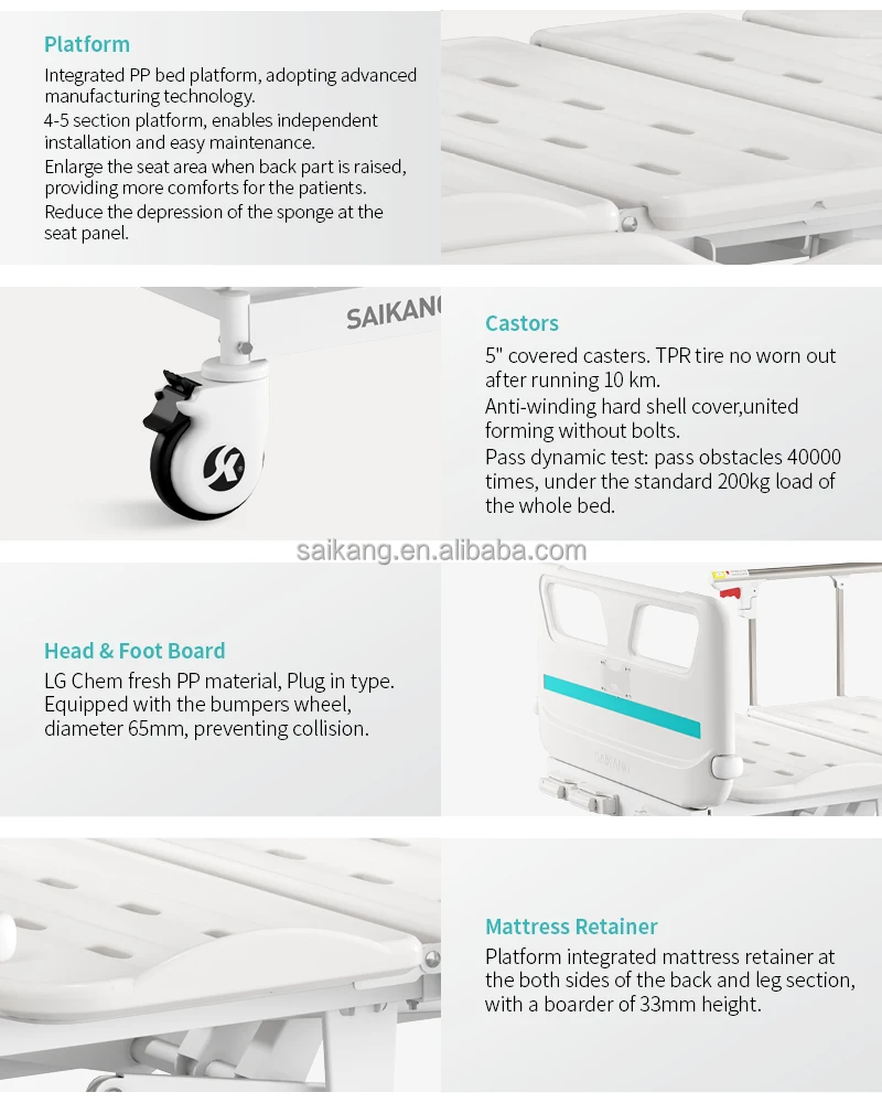 V3k5c SAIKANG Aluminum Siderails 3 Function Adjustable Manual Medical ...