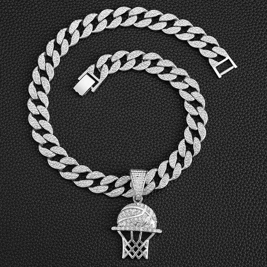 Iced Out Rapper Jewelry 15mm Width Cuban Chain Alloy and Bling ...
