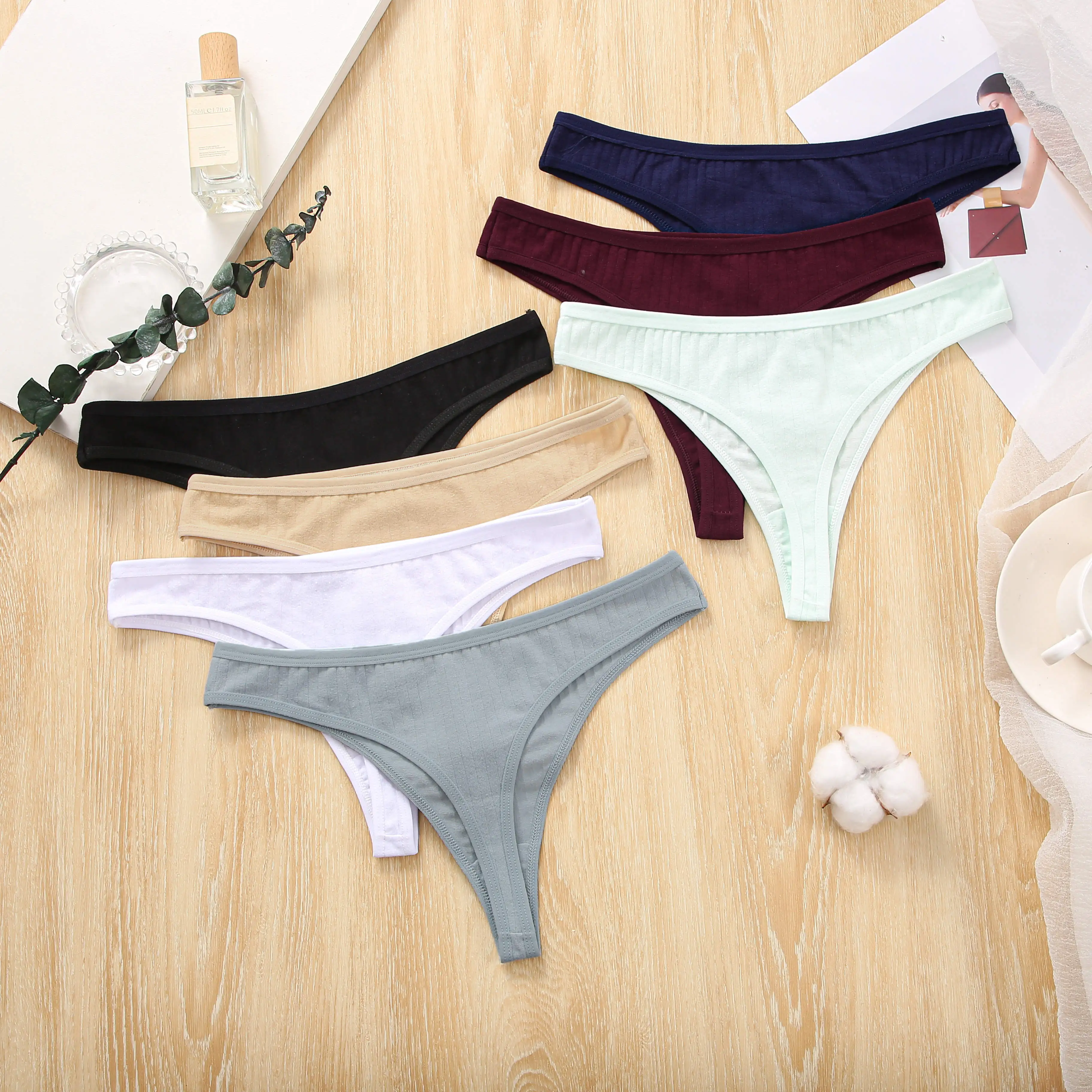 Finetoo Best Sexy Low-rise Women Thongs Female Cotton Panties Ladies ...