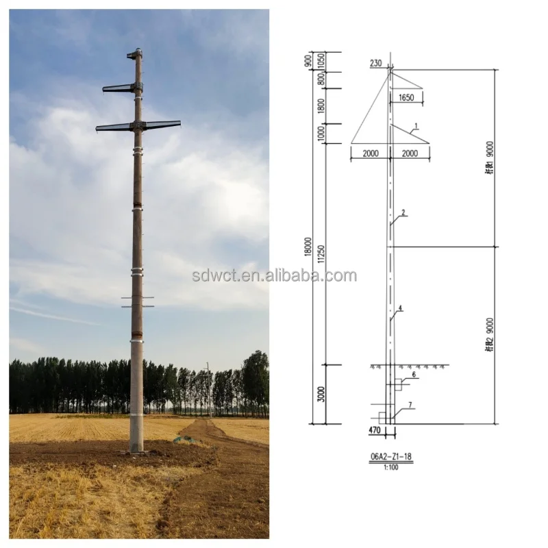 11meters Reinforced Concrete Poles Made In China High Strength ...