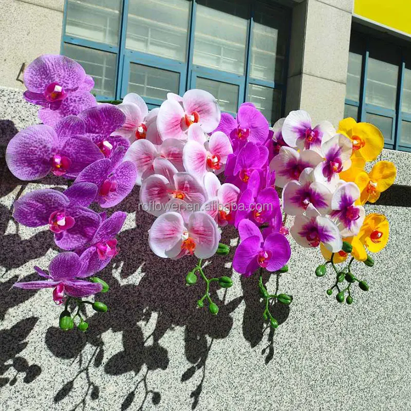 Real Touch 3D Printed Orchid Latex Phalaenopsis 7 Heads Orchids ...