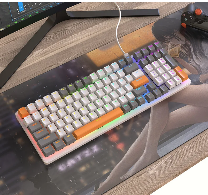 Free Wolf K3 Mechanical Keyboard - 100-Key Customized Gaming