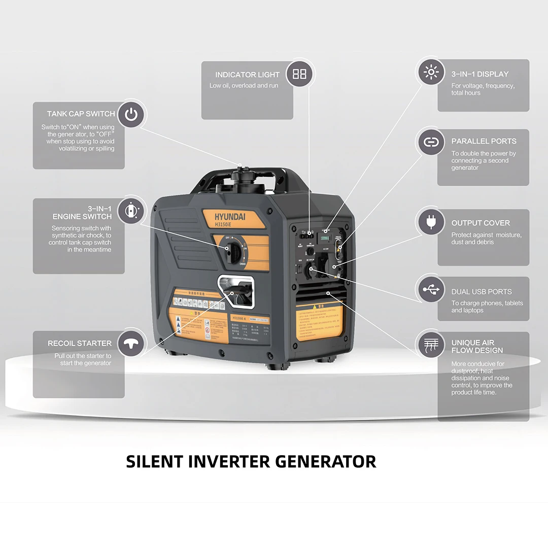 Hwasdan Mini Petrol Generator 12v Dc Portable 2kw Small Dynamo ...