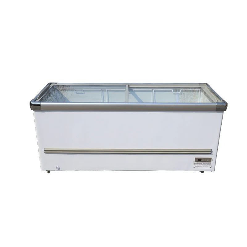 Sliding Door Glass Top Display Freezer Horizontal Deep Freezer ...