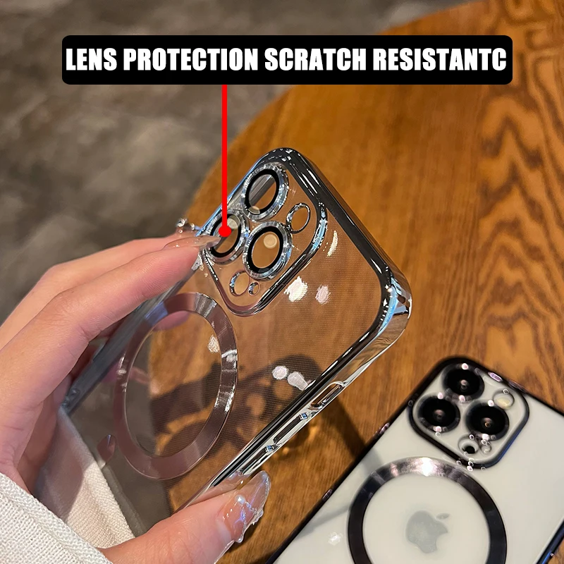 Magnetic Transparent Wireless Charging Case for Iphone