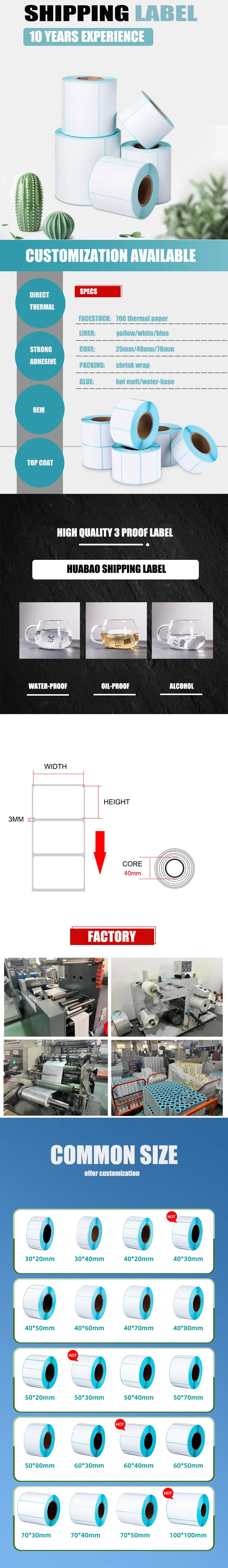 4" X 6" Self Adhesive Printer Direct Thermal Shipping Sticker For Usps ...