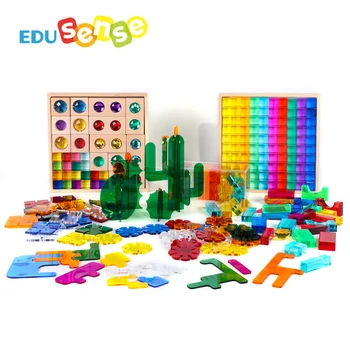 Montessori Learning Toy Rainbow Lucite Rainbow Stacking Blocks Acrylic ...