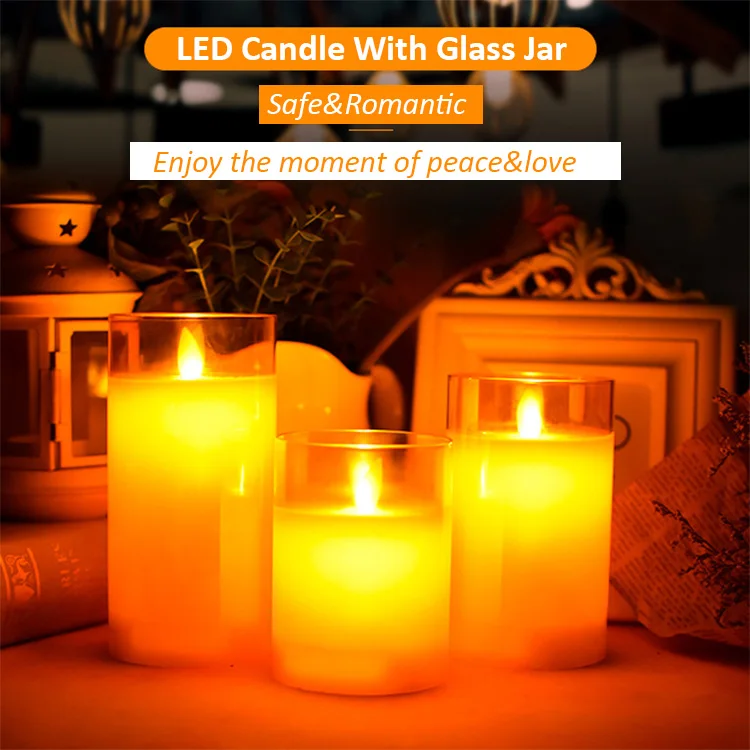 Glass Jar Usb Or Battery Operated Decoration Candle Light Cup Flameless ...